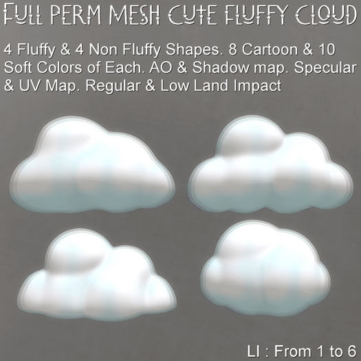 Second Life Marketplace - * Full Perm Mesh * Cute Fluffy Cloud